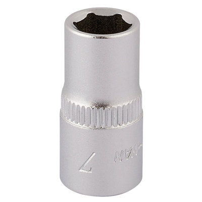 Draper Elora Hexagon Socket, 1/4" Sq. Dr., 7mm 11096 | DIY at B&Q