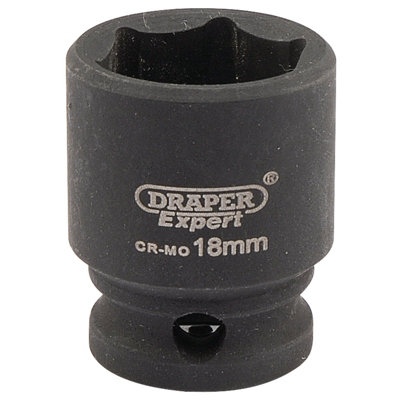 Draper Expert 18mm 3/8" Square Drive Hi-Torq 6 Point Impact Socket 6878 ...