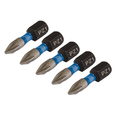 Draper Expert PZ-Type Impact Screwdriver Bits, No.1 x 25mm, 1/4" Hex ...