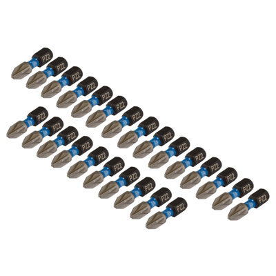 Draper Expert PZ-Type Impact Screwdriver Bits, No.2 x 25mm, 1/4" Hex ...