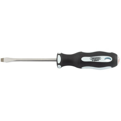 Draper Expert Slotted Screwdriver Black/Light Blue/Silver (100mm x 6 ...