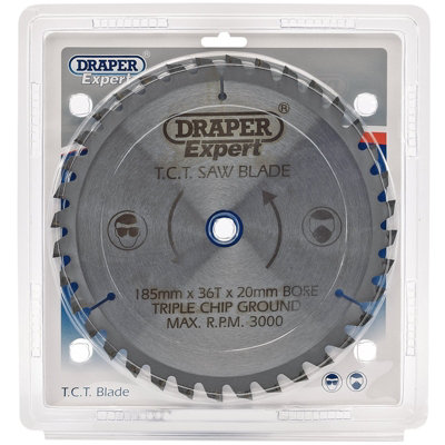 Draper Expert TCT Saw Blade, 185 x 20mm, 36T 03637