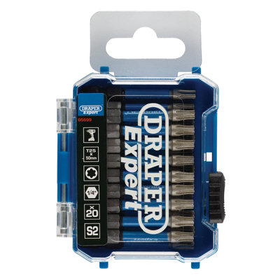 Draper Expert TX-STAR Impact Screwdriver Bits, T25 x 50mm, 1/4" Hex ...