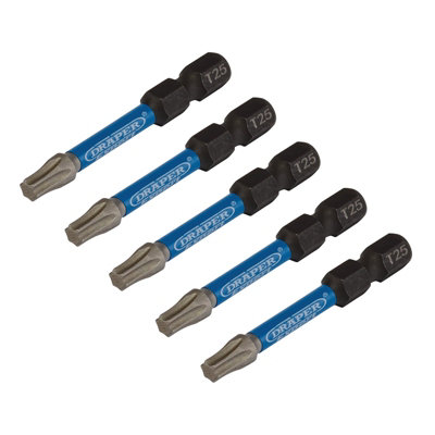 Draper Expert TX-STAR Impact Screwdriver Bits, T25 x 50mm, 1/4" Hex ...