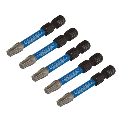 Draper Expert TX-STAR Impact Screwdriver Bits, T27 x 50mm, 1/4" Hex ...