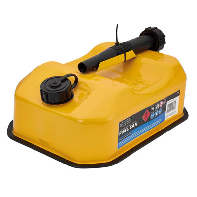Draper Explosafe Flat Steel Fuel Can, 5L, Yellow