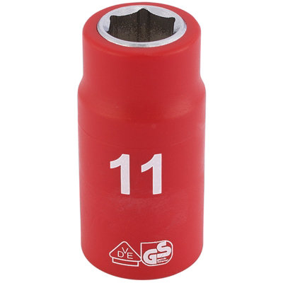 Draper Fully Insulated VDE Socket, 3/8" Sq. Dr., 11mm 31571 | DIY at B&Q