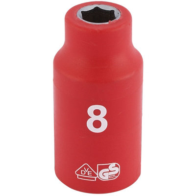 Draper Fully Insulated VDE Socket, 3/8" Sq. Dr., 8mm 31515 | DIY at B&Q