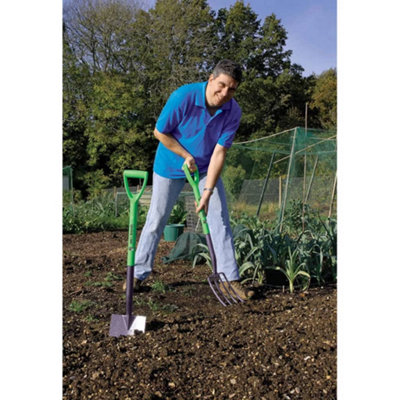 Draper Garden Fork & Spade Set, Carbon Steel, Heavy-Duty, Green