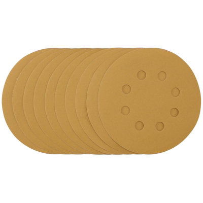 Draper Gold Sanding Discs with Hook & Loop, 125mm, 400 Grit (Pack of 10 ...