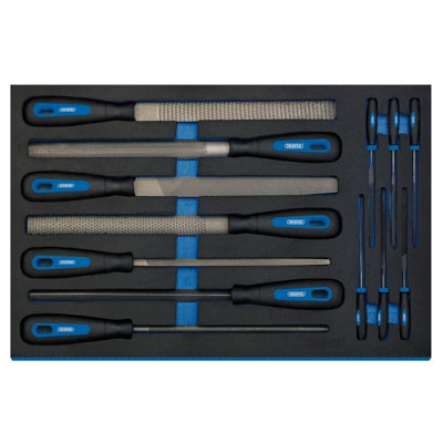 Draper Hand File Set in 3/4 Drawer EVA Insert Tray (13 Piece) 63513