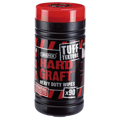 Draper 'Hard Graft' Tuff Texture Heavy Duty Wipes (Tub of 90) 84712
