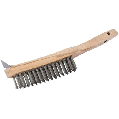 Draper Heavy Duty 4 Row Wire Scratch Brush with Scraper (310mm)