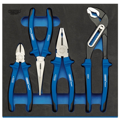 Draper Heavy Duty Plier Set in 1/2 Drawer EVA Insert Tray (4 Piece ...