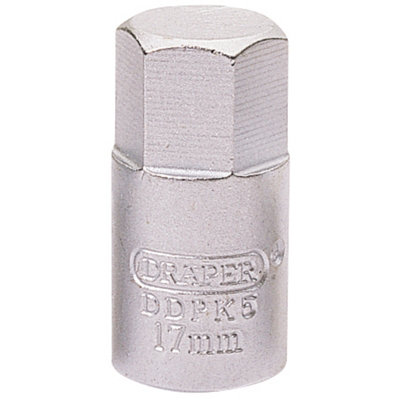 Draper Hexagon Drain Plug Key, 3/8 Sq. Dr., 17mm 38323 | DIY at B&Q