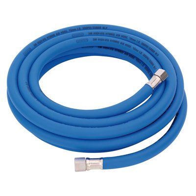 Draper High Visibility Hybrid Air Hose 5m x 10mm 1/4" BSP Blue Flexible ...