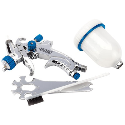 Draper HVLP Air Spray Gun, Gravity Fed Hopper, 100ml, Aluminium Body ...