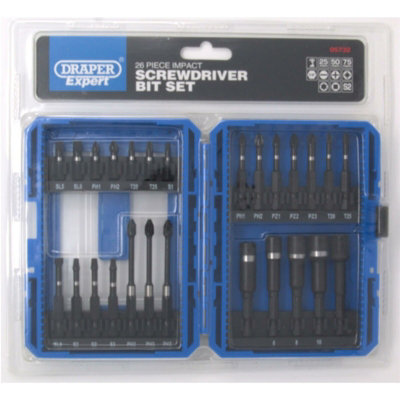 Draper Impact Screwdriver Bit Set 26 Piece 5732