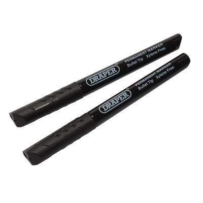Draper Marker Pens, Black (Pack of 2) 20942