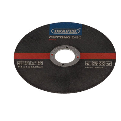 Draper Metal Cutting Discs, 115 x 1 x 22.23mm (Pack of 100) 94772 | DIY ...