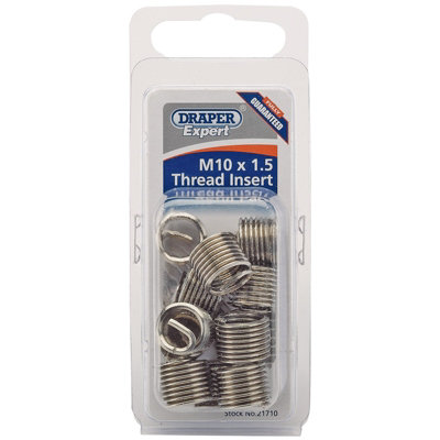 Draper Metric Thread Insert Refill, M10 x 1.5 (Pack of 12) 21710 | DIY ...
