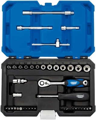 Draper Multi-Drive Metric Socket Set, 1/4" Sq. Dr. (43 Piece) 16479