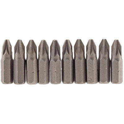 Draper No.2 1/4" Hex. PZ Type Insert Bit 25mm Long x 10 64048 | DIY at B&Q
