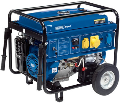 Draper Petrol Generator with Wheels, 6500W 16143
