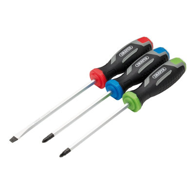 Draper Pound Thru Soft Grip Screwdriver Set (3 Piece) 13486