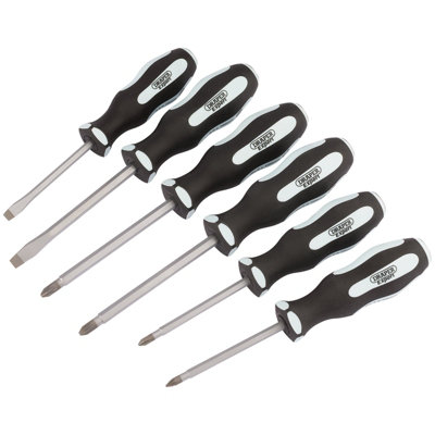 Draper 'Pound Thru' Soft Grip Screwdriver Set (6 Piece) 63590 | DIY at B&Q