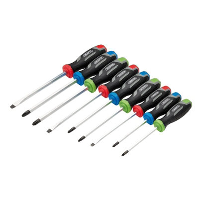 Draper Pound Thru Soft Grip Screwdriver Set (9 Piece) 13487