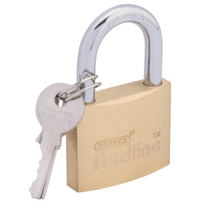 Draper Redline Brass Cylinder Padlock, 40mm 68022 | DIY at B&Q