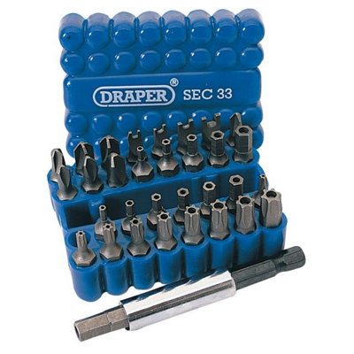 Draper Security Bit Set (33 Piece) Blue/Grey (10 x 22 x 2.5cm) | DIY at B&Q