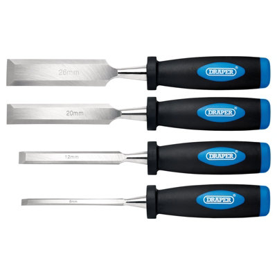Draper Soft Grip Bevel Edge Wood Chisel Set (4 Piece) 83351