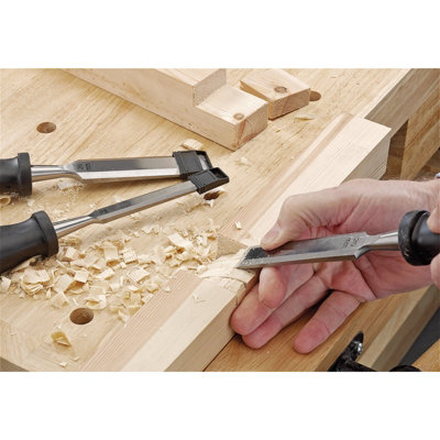 Draper Soft Grip Bevel Edge Wood Chisel Set (4 Piece) 83351