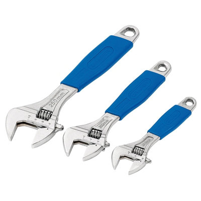Draper Soft Grip Crescent-Type Adjustable Wrench Set 3 Piece 88598