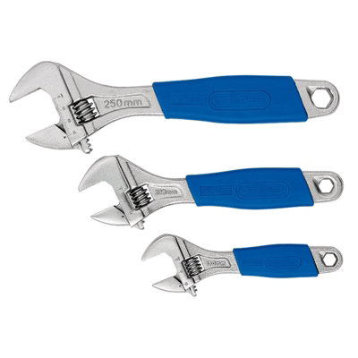 Draper Soft Grip Crescent-Type Adjustable Wrench Set 3 Piece 88598