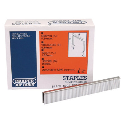 Draper Staple, 16mm (5000) 59836