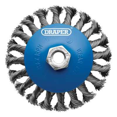 Draper Steel Bevelled Twist-Knot Wire Wheel Brush, 115mm, M14 08063 ...