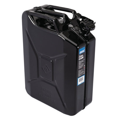 Draper Steel Fuel Can, 20L, Black 07257 | DIY at B&Q