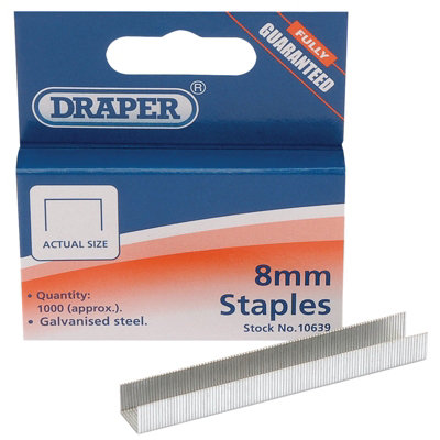 Draper Steel Staples, 8 x 10mm (Pack of 1000) 10639