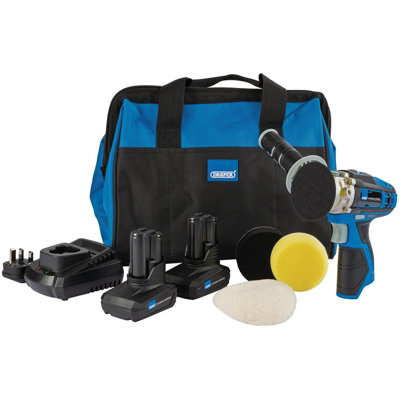 Draper Storm Force 10.8V Power Interchange Mini Polisher Kit, 2 x 4.0Ah ...