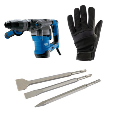 Draper Tools 1600W Rotary Hammer Drill, 3pc SDS+ Chisel Set & Large ...