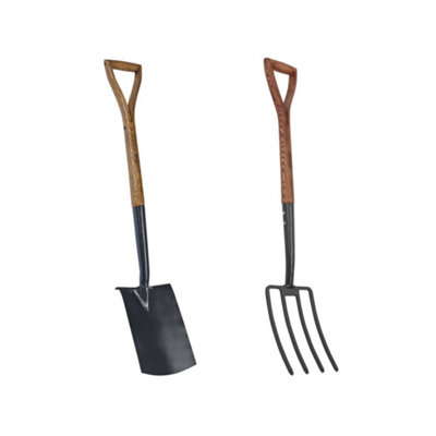 Draper Tools Carbon Steel Ash Handle Digging Fork & Spade Bundle