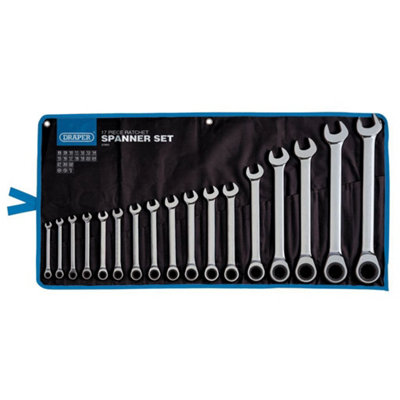 Draper Tools HI-TORQ Metric Ratchet Combination Spanner Set (17 Piece)
