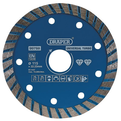 Draper Turbo Diamond Blade, 115mm 99788 | DIY at B&Q