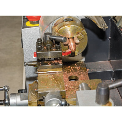 Draper Variable Speed Metal Work Lathe 250W Reversible Metric Cutting 3 ...