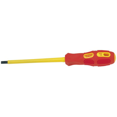 DRAPER VDE APPROVED FULLY INSULATED PLAIN SLOT SCREWDRIVER, 5.5 X 125MM ...