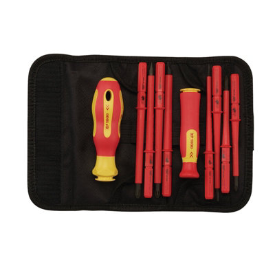 Draper XP1000 VDE Interchangeable Blade Screwdriver Set (10 Piece) 05721