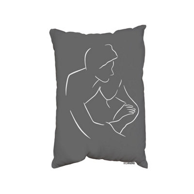 Drawing Of A Couple In One Line (Outdoor Cushion) / 30cm x 45cm